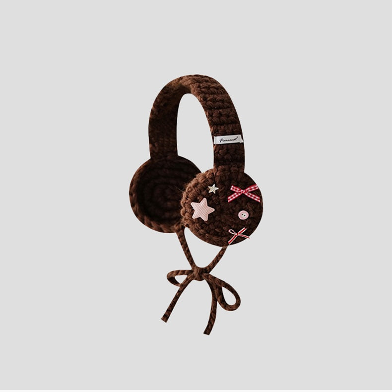 Ear Muffs for Women - Cute Bow Y2K Knit, Foldable Soft Warm Adjustable ...